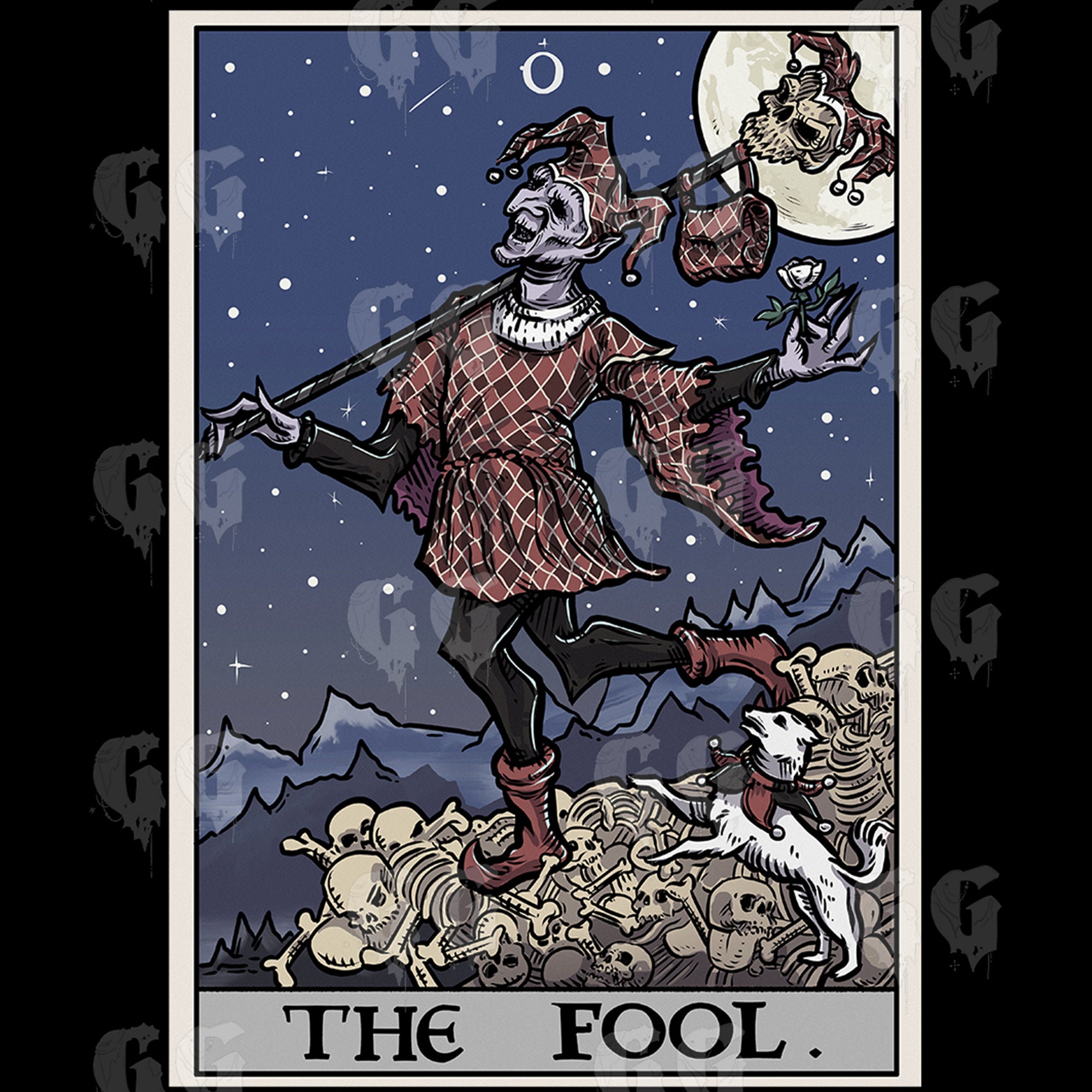 The Fool Tarot Card Hoodie Halloween Court Jester Gothic Witch | Etsy