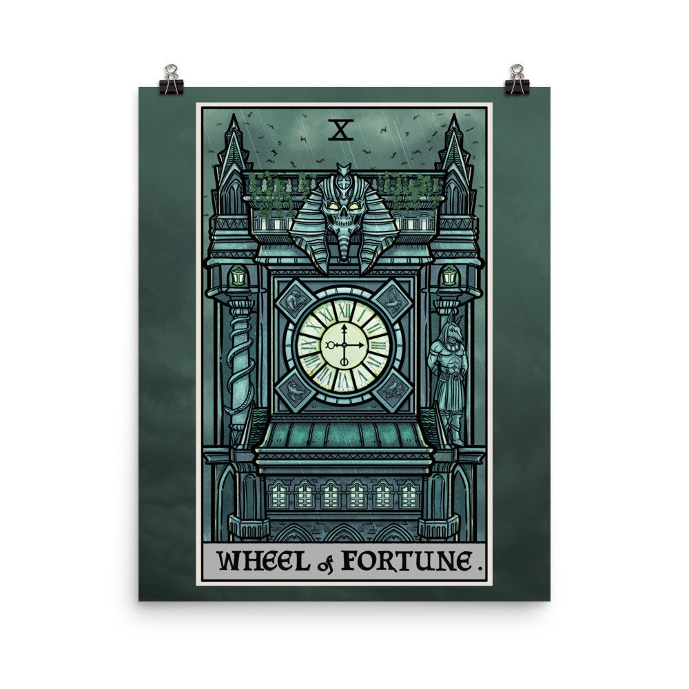 Wheel of Fortune Tarot Card Poster Halloween Poster Gothic - Etsy