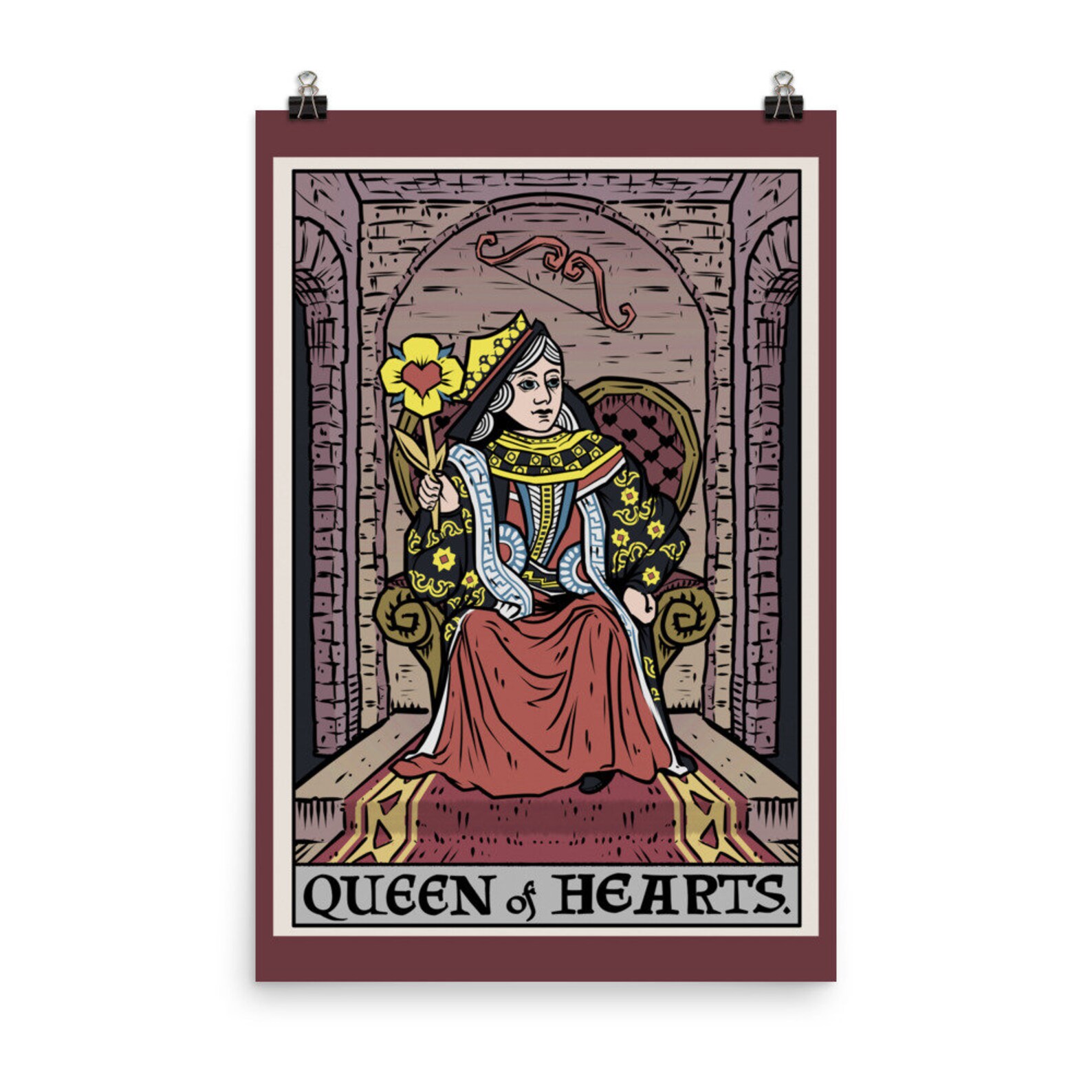 Queen of Hearts Tarot Card Poster Halloween Wall Decor Prints - Etsy