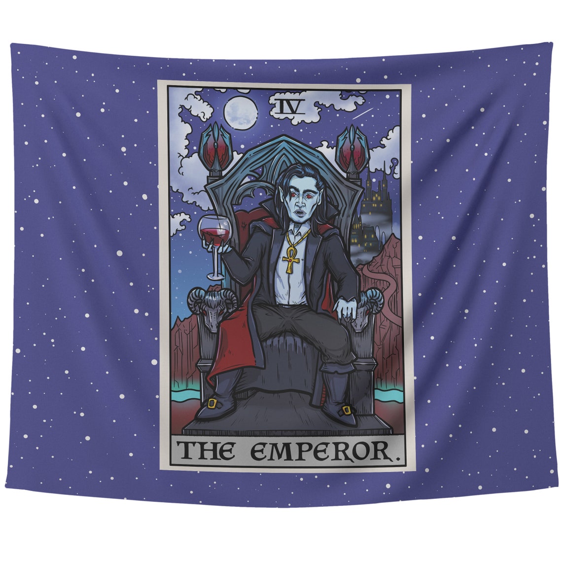 Dracula Art Print the Emperor Tarot Card Wall Decor Halloween - Etsy