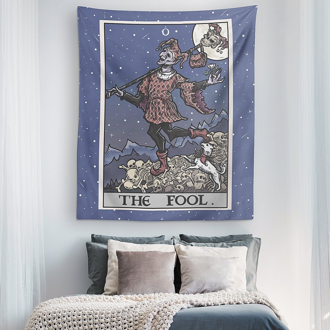 The Fool Tarot Card Tapestry Court Jester Halloween Home Decor Spooky ...