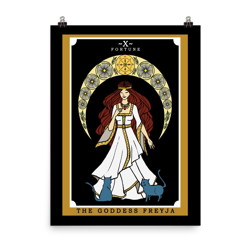 The Goddess Freyja Tarot Card Poster Freya Art Wheel of - Etsy