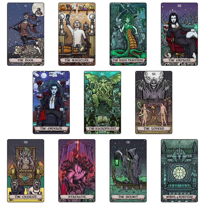 Terror Tarot Deck 22 Card Major Arcana Tarot Card Deck and | Etsy