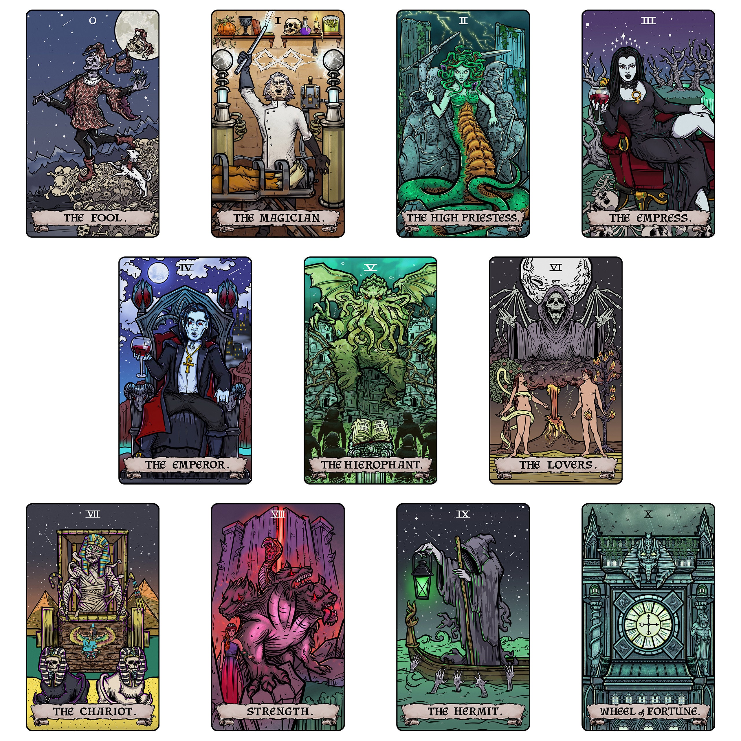 Terror Tarot Deck 22 Card Major Arcana Tarot Card Deck and | Etsy