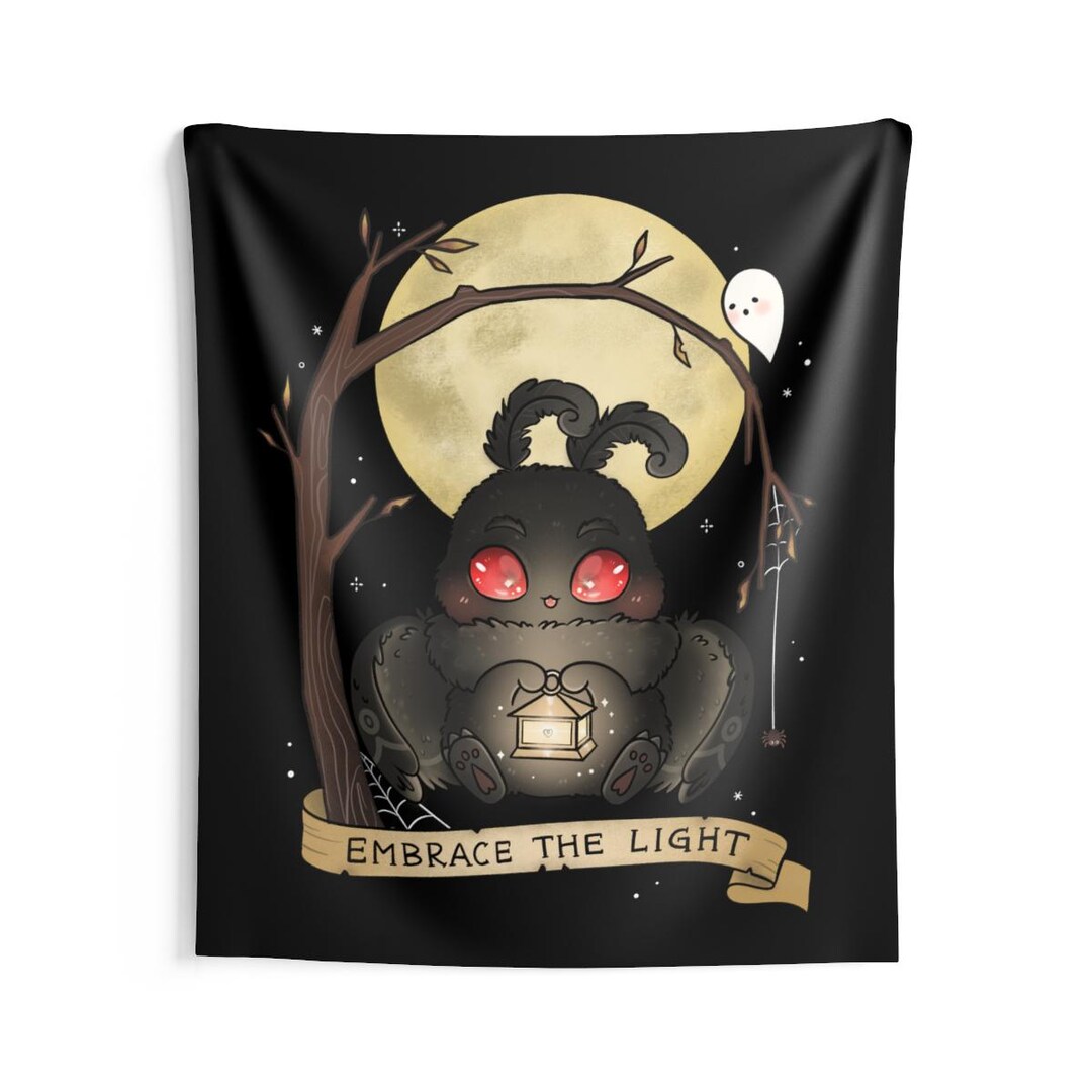 Embrace the Light Mothman Tapestry Spooky Cute Cryptid Home Decor - Etsy