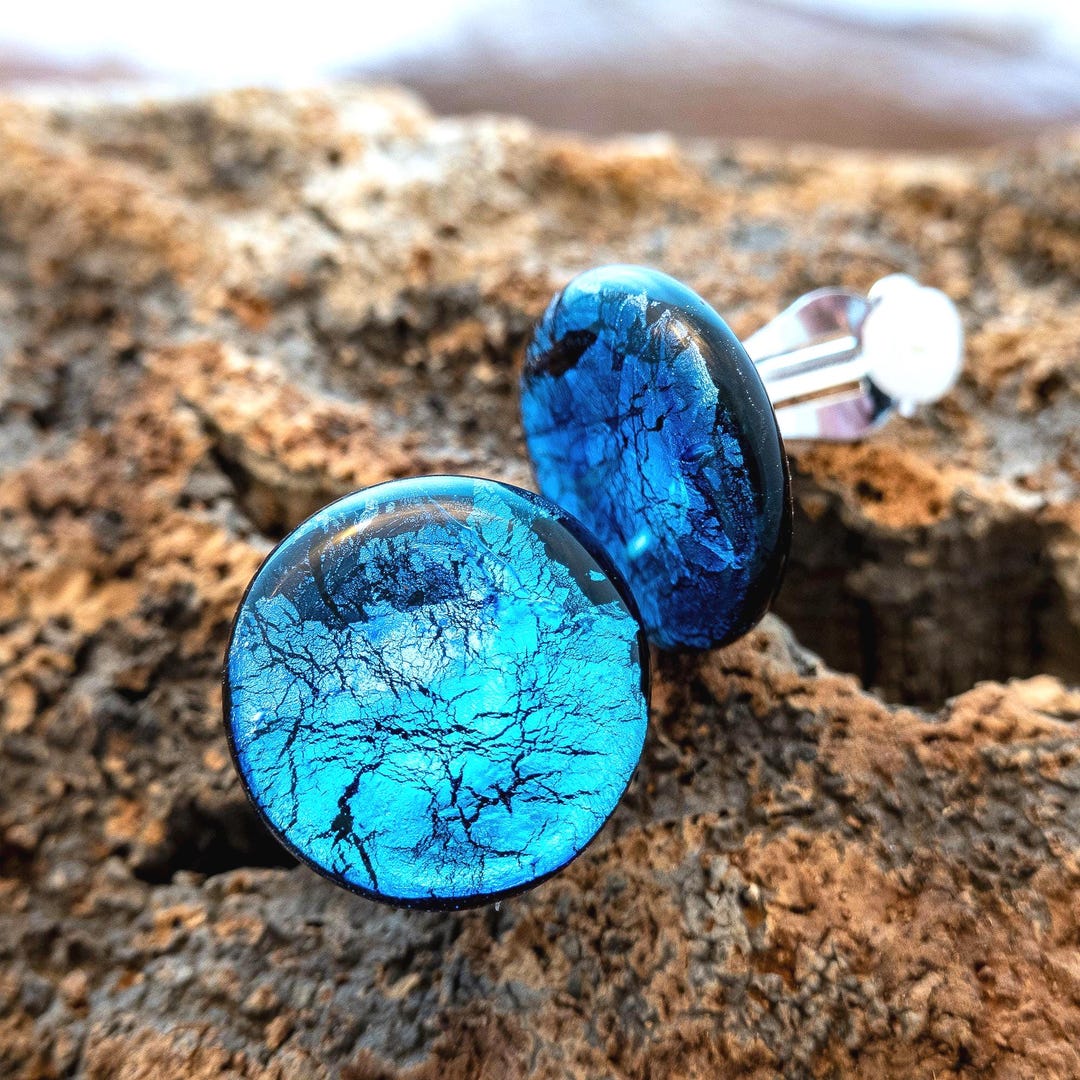 Round Murano Glass Clip Earrings, Approximately 2 Cm in Diameter, in ...