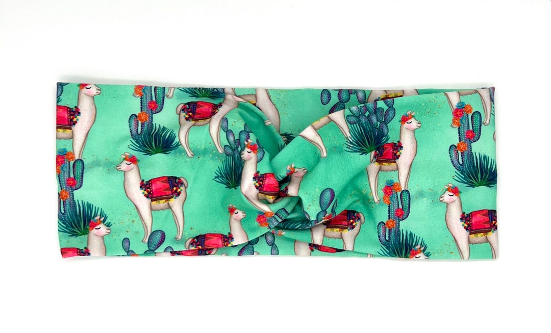 Llama Stretch Twist Headband; Stretch Headband; Twist Headband; Cute ...