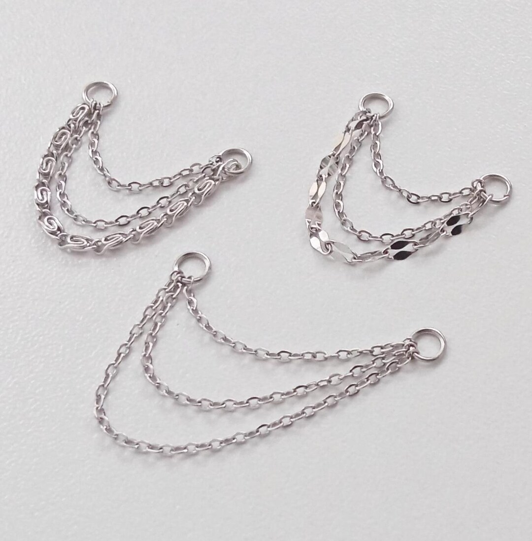 Dainty Triple Earring Chain Charm, Earring Chain, Piercing Chain, Helix ...