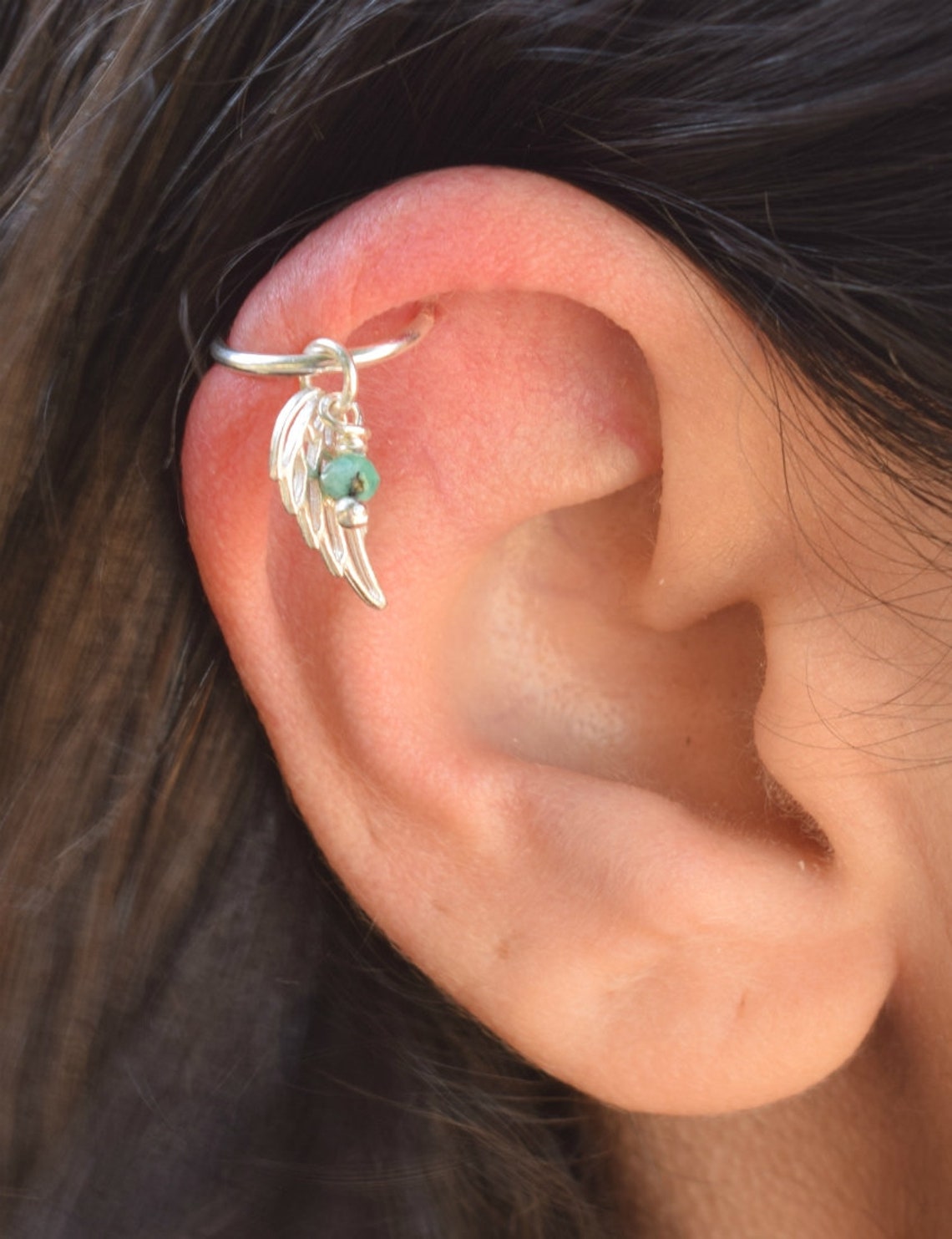 Helix Hoop Piercing Silver Helix Earring Hoop Cartilage - Etsy