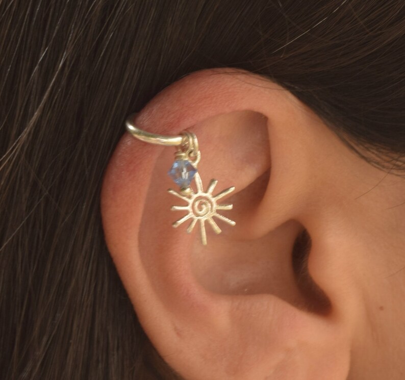 Sun Helix Piercing Hoop Helix Earring Hoop Cartilage Hoops - Etsy