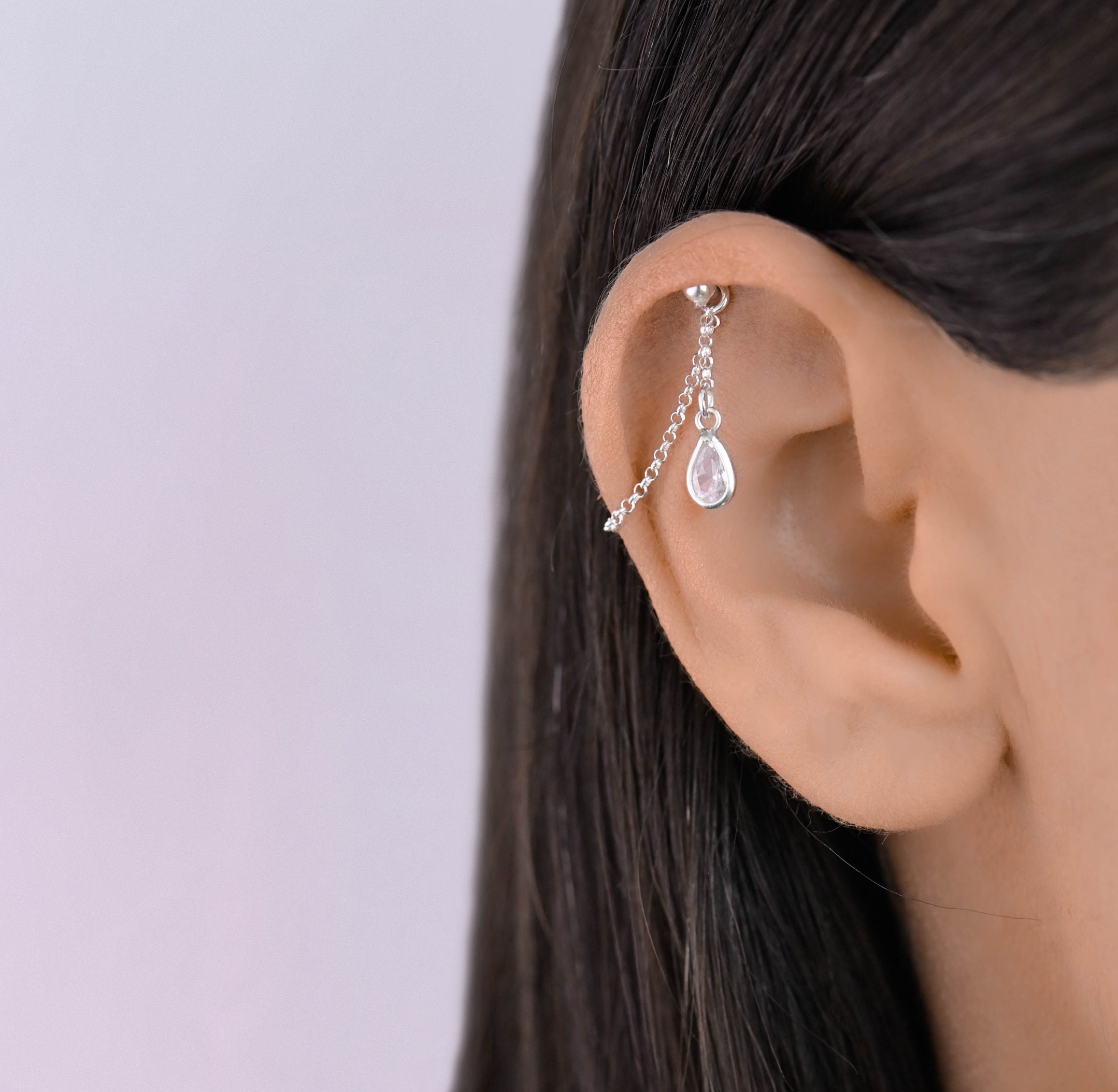 Hidden Helix Helix Earring Chain Silver Helix Chain Helix - Etsy