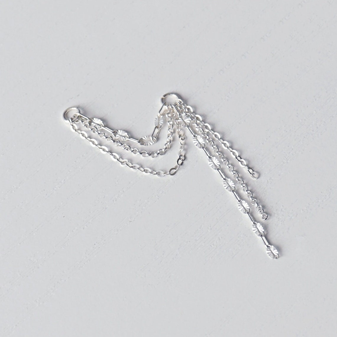 Triple Waterfall Chain, Earring Chain Add On, Piercing Chain, Earring ...