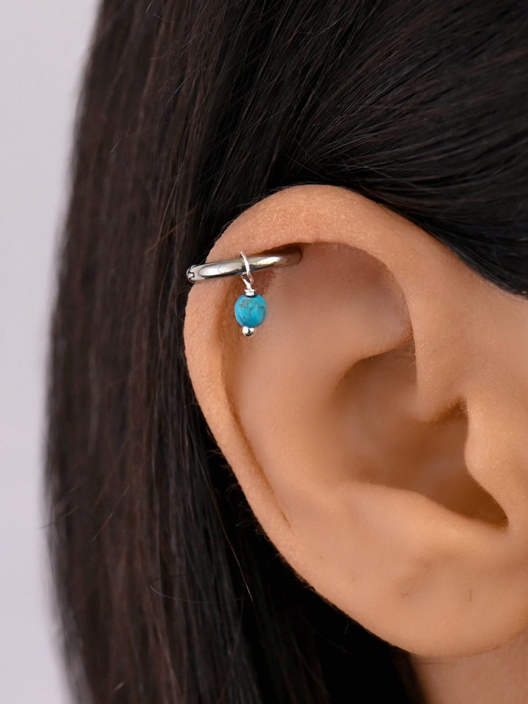 Turquoise Helix Hoop, Helix Earring, Helix Piercing Hoop, Helix Hoop ...