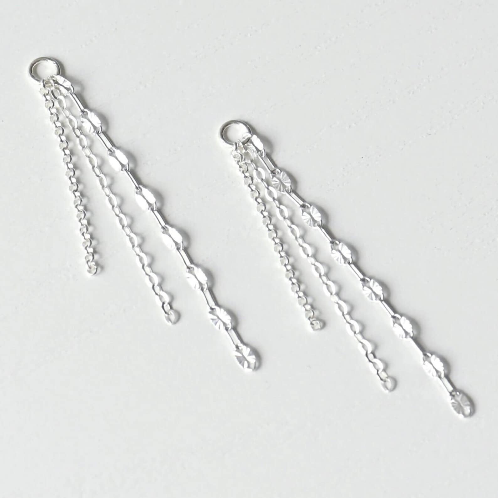 Dangle Silver Ear Chain Charm, Silver Earring Chain, Earring Chain ...