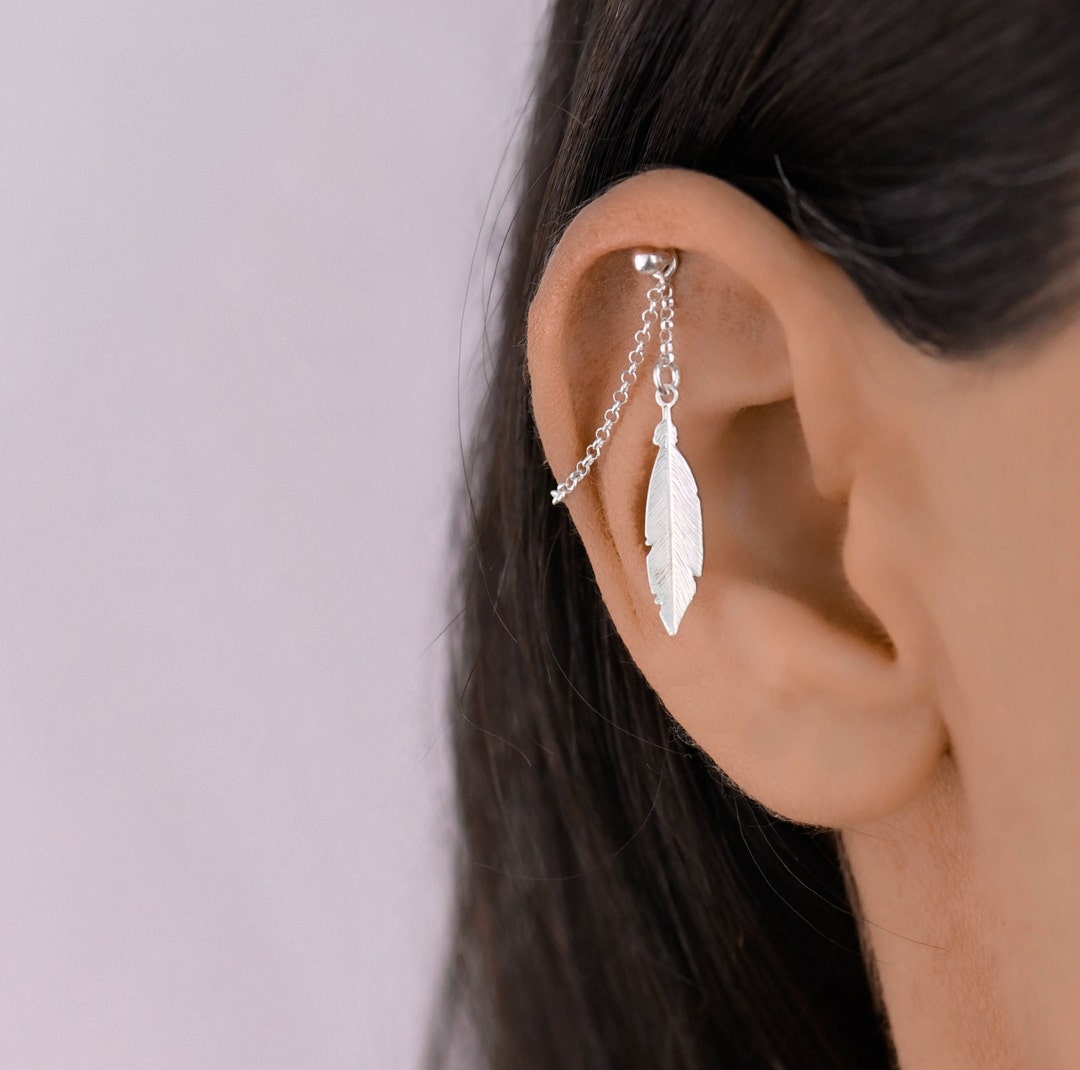 Hidden Helix Chain Feather, Hidden Helix Chain, Helix Piercing Chain ...