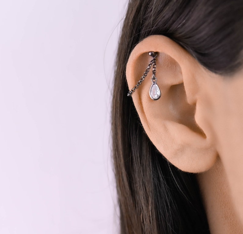 Hidden Helix Helix Earring Chain Silver Helix Chain Helix - Etsy