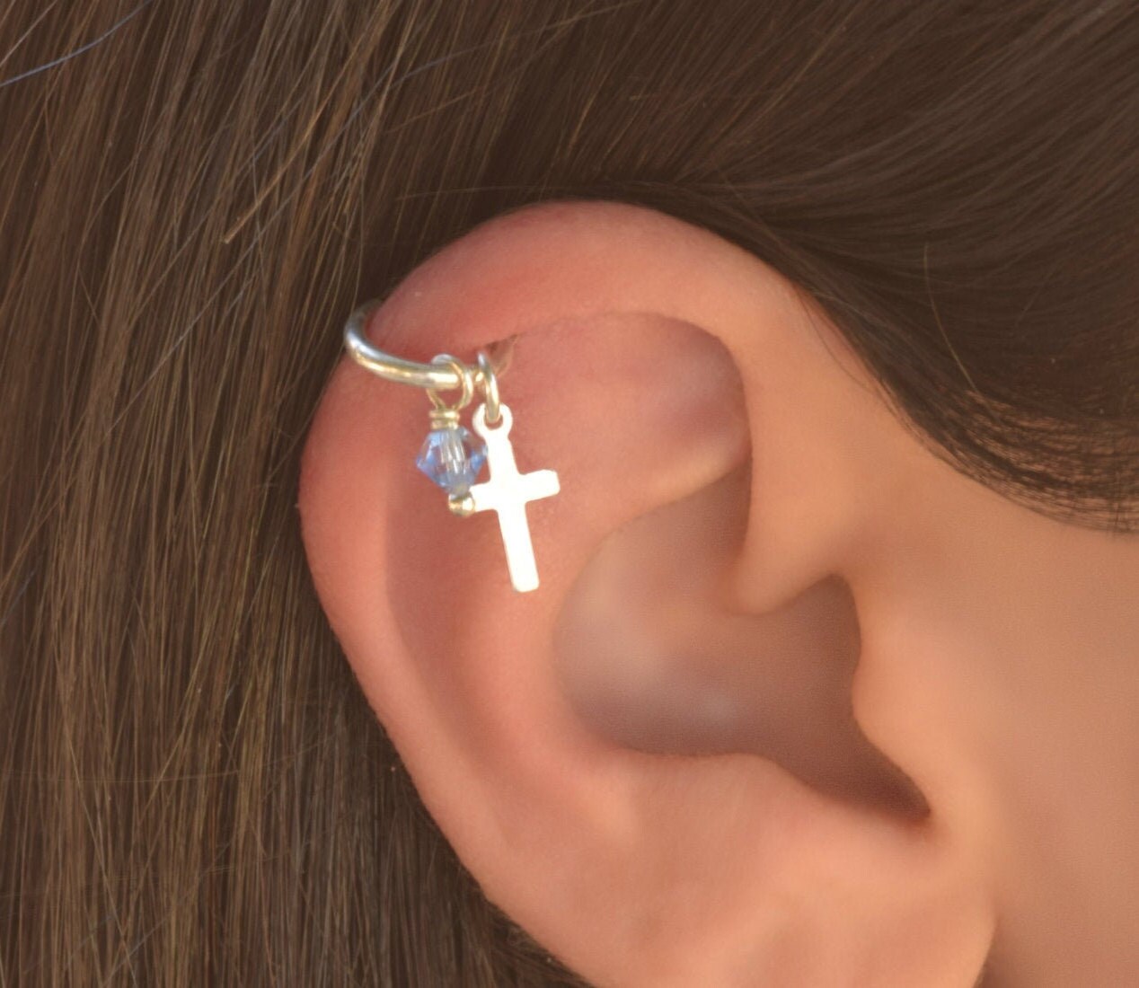 Cross Helix Piercing Hoop Helix Earring Hoop Cartilage | Etsy