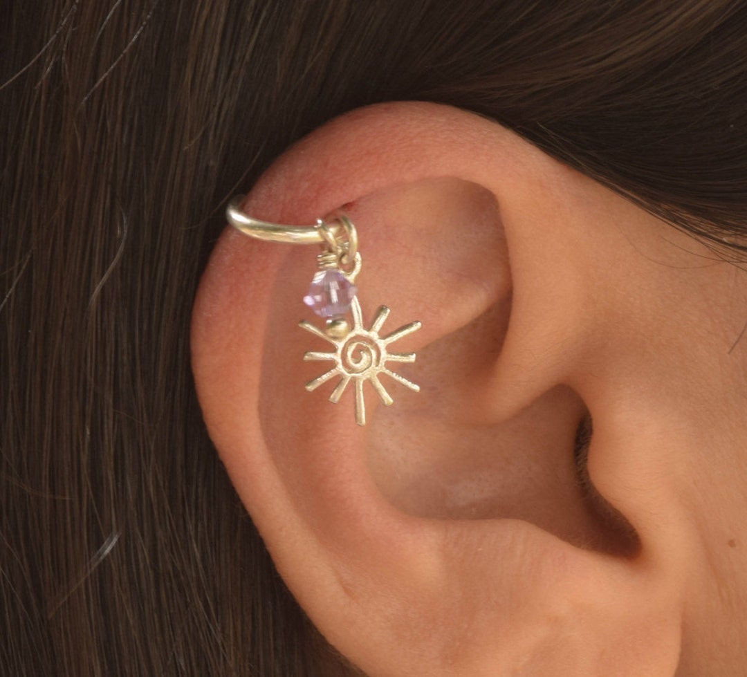 Sun Helix Piercing Hoop Helix Earring Hoop Cartilage Hoops - Etsy