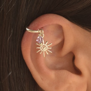 Sun Helix Piercing Hoop Helix Earring Hoop Cartilage Hoops | Etsy