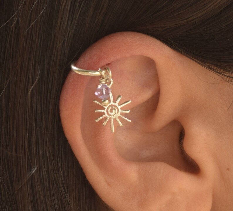 Sun Helix Piercing Hoop Helix Earring Hoop Cartilage Hoops - Etsy