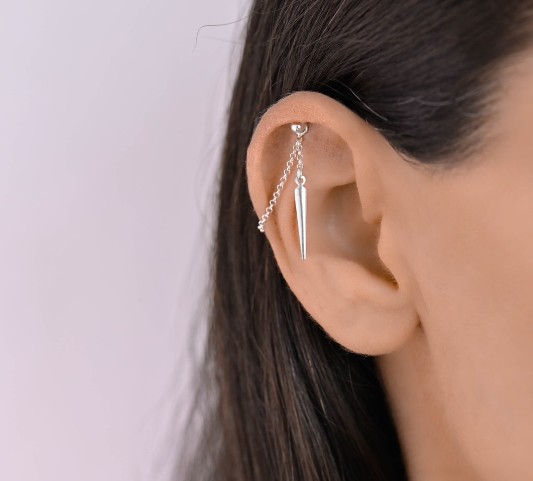 Hidden Spike Helix, Helix Earring, Helix Piercing Silver, Cartilage ...