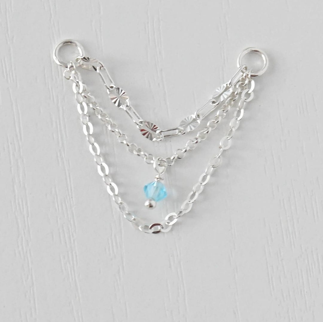 Conch Gem Piercing Chain Charm, Piercing Chain, Helix Piercing Chain ...