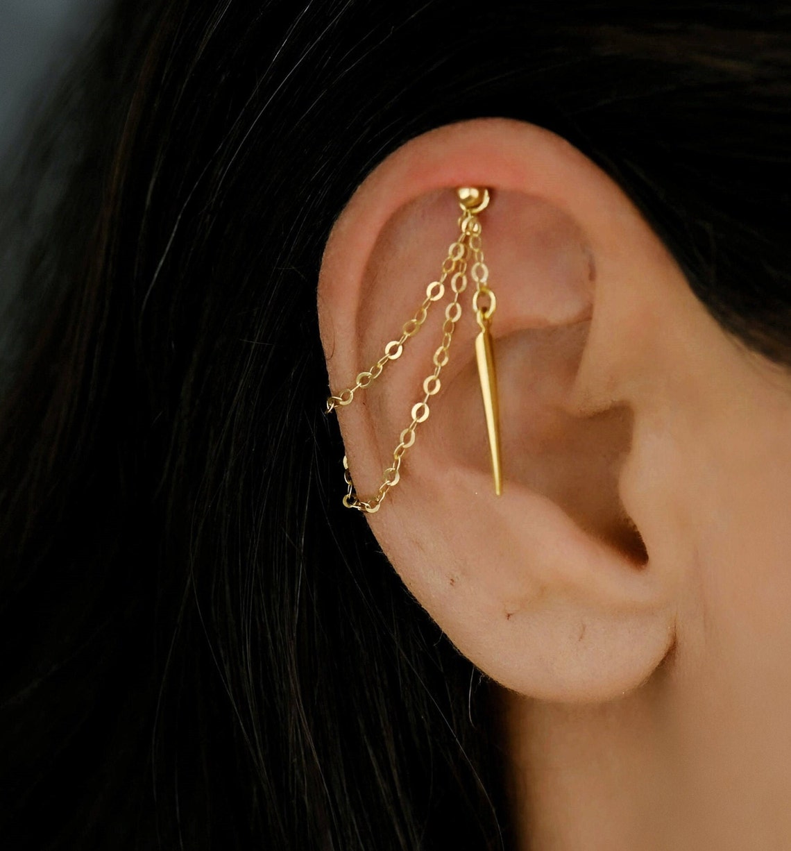 Gold Helix Chain Helix Gold Earring Chain Earring Chain - Etsy