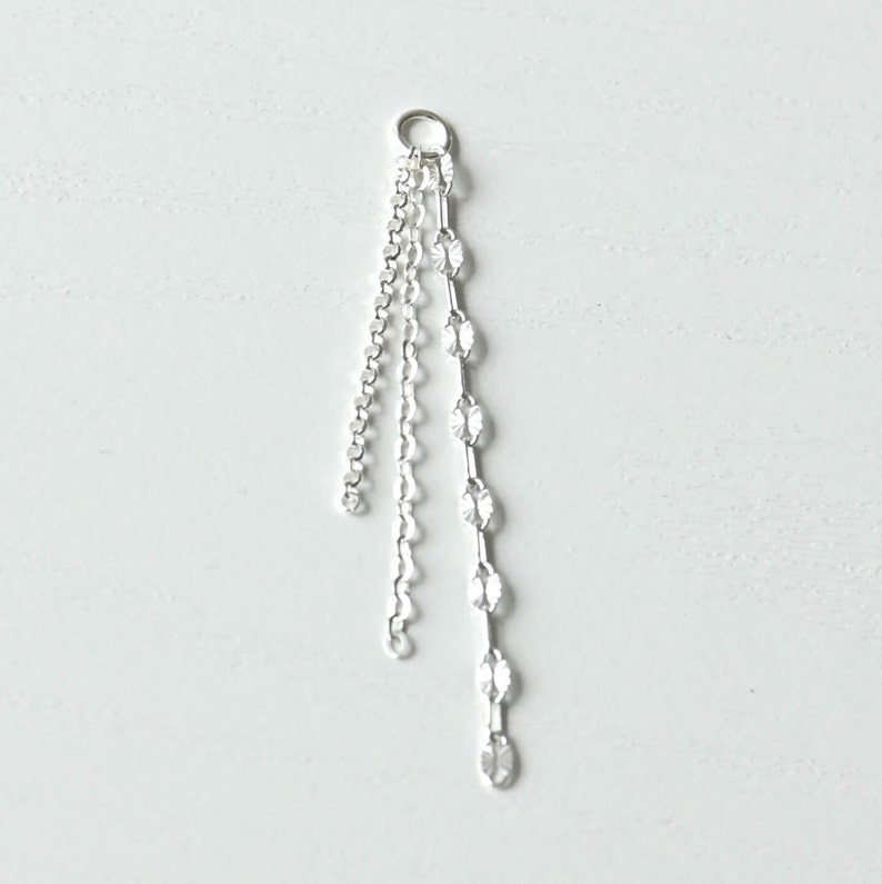 Dangle Silver Ear Chain Charm, Silver Earring Chain, Earring Chain ...