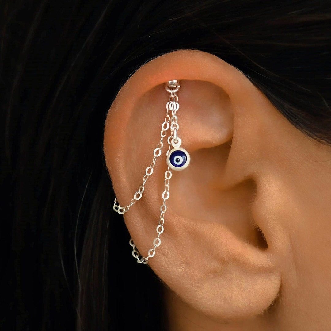 Hidden Double Helix Chain, Helix Chain, Evil Eye Charm Helix Dangle ...