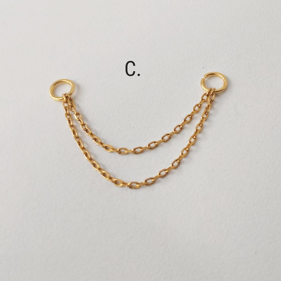 Double Ear Chain, Gold Earring Chain, Helix Piercing Chain, Conch ...