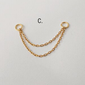 Double Ear Chain, Gold Earring Chain, Helix Piercing Chain, Conch ...