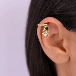 Sun Helix Piercing Hoop, Helix Earring Hoop, Cartilage Hoops, Cartilage ...