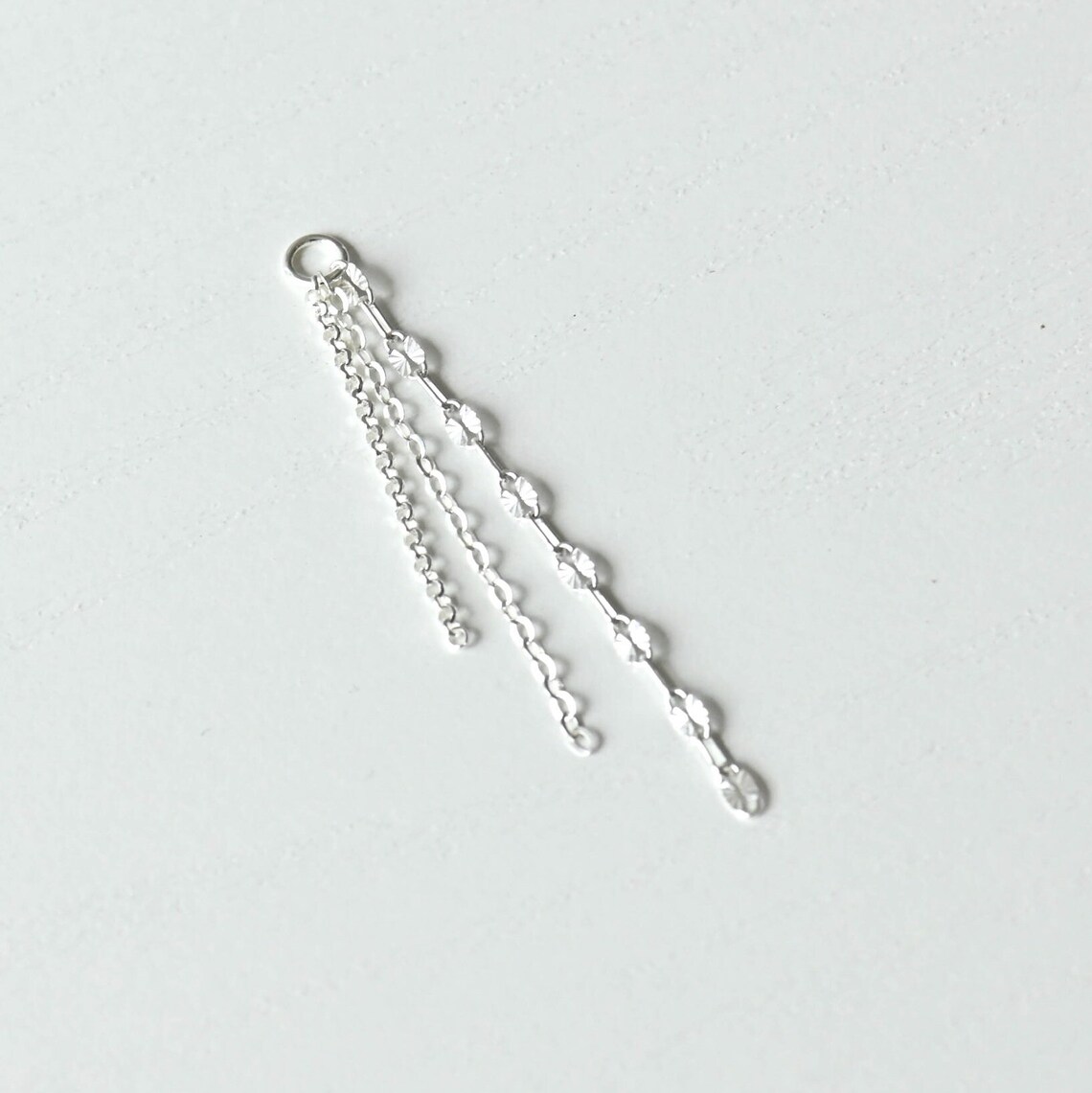 Dangle Silver Ear Chain Charm, Silver Earring Chain, Earring Chain ...
