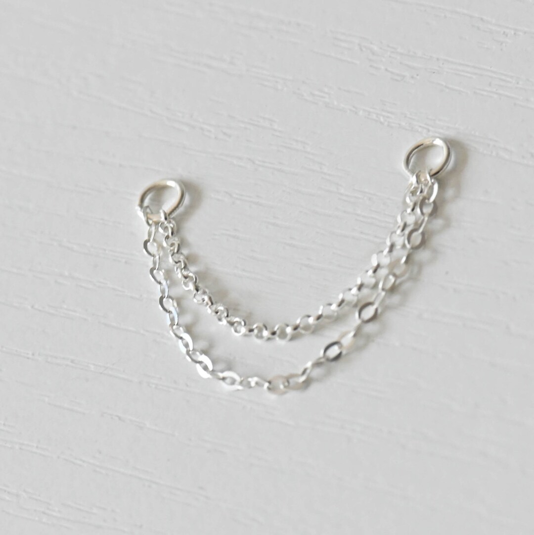 Double Waterfall Chain, Earring Chain Charm, Piercing Chain, Earring ...