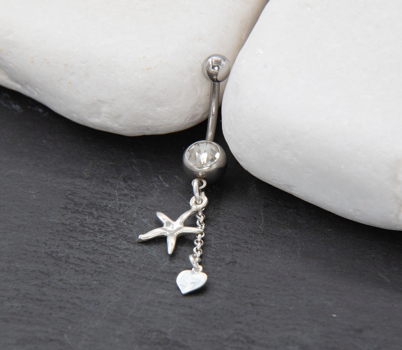 Heart Belly Button Ring Belly Button Rings Belly Button - Etsy