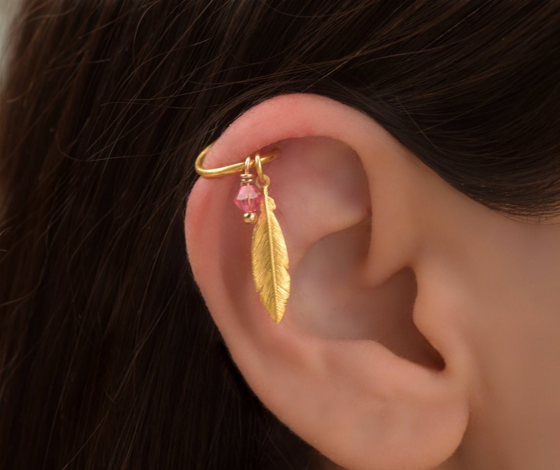 Helix Piercing Gold Helix Earring Hoop Cartilage Piercing | Etsy