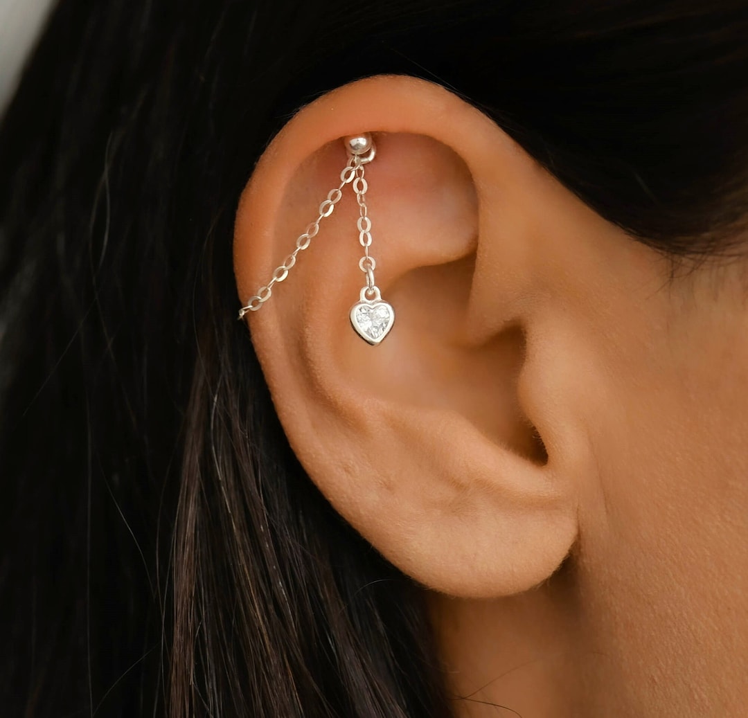 Hidden Helix CZ Heart Chain, Hidden Helix, Helix Earring Chain Sterling ...