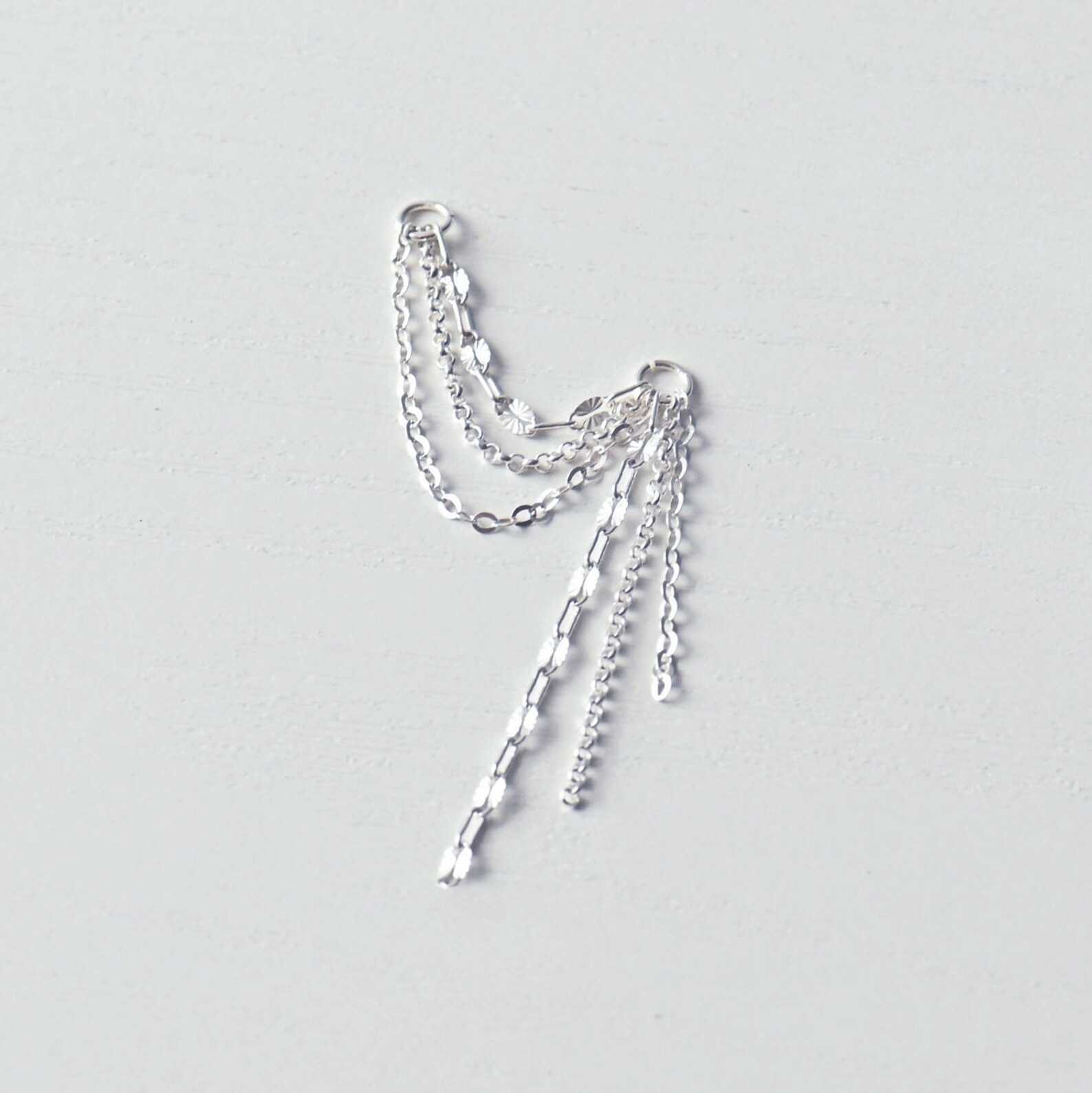 Triple Waterfall Chain, Earring Chain Add On, Piercing Chain, Earring ...