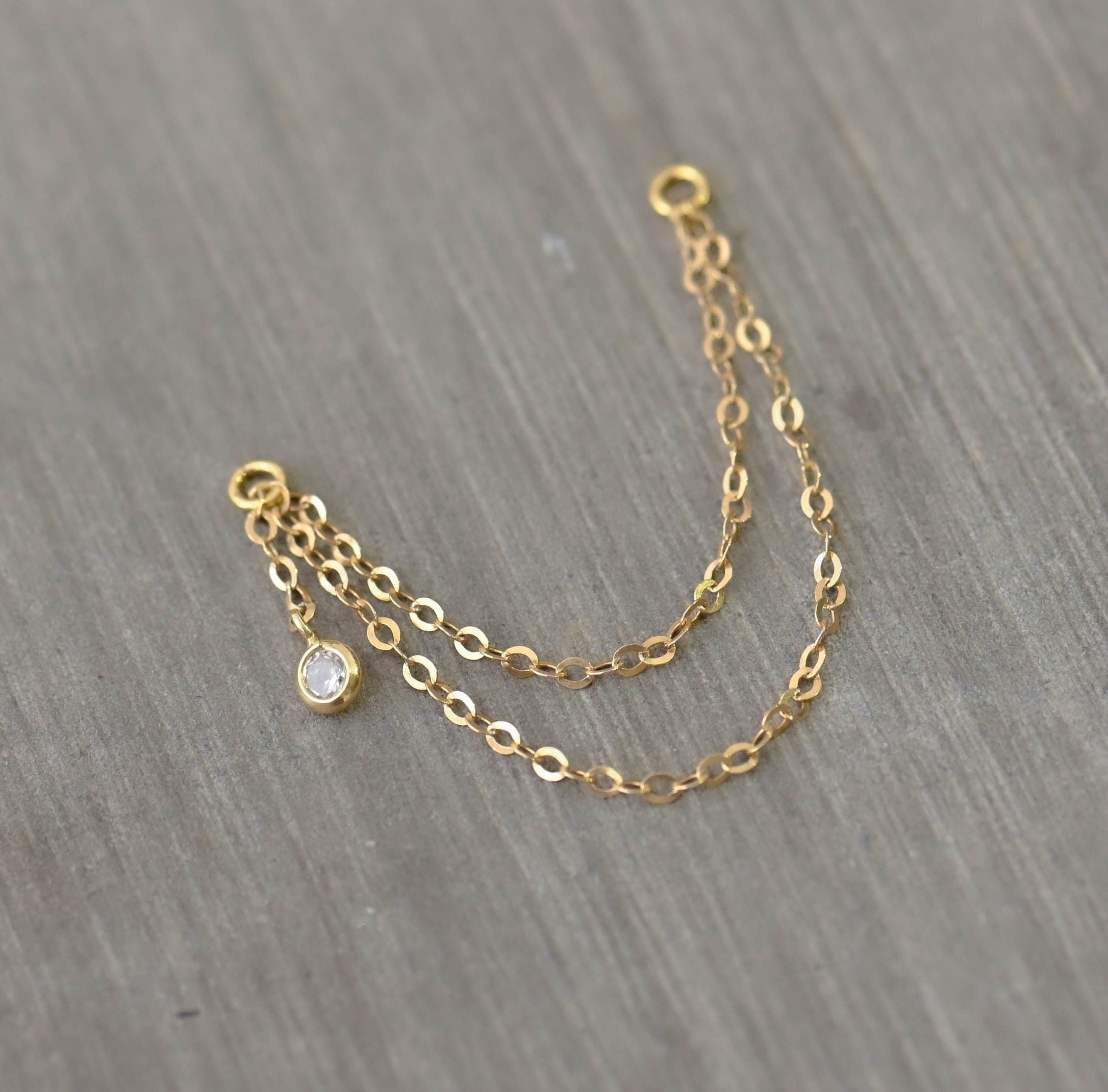 Hidden Helix Chain, Helix Chain, CZ Helix Chain, Cartilage Piercing ...