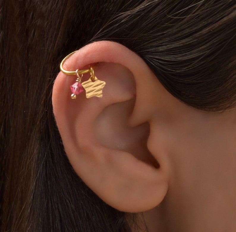 Star Helix Earring Hoop Helix Earring Helix Piercing Hoop - Etsy