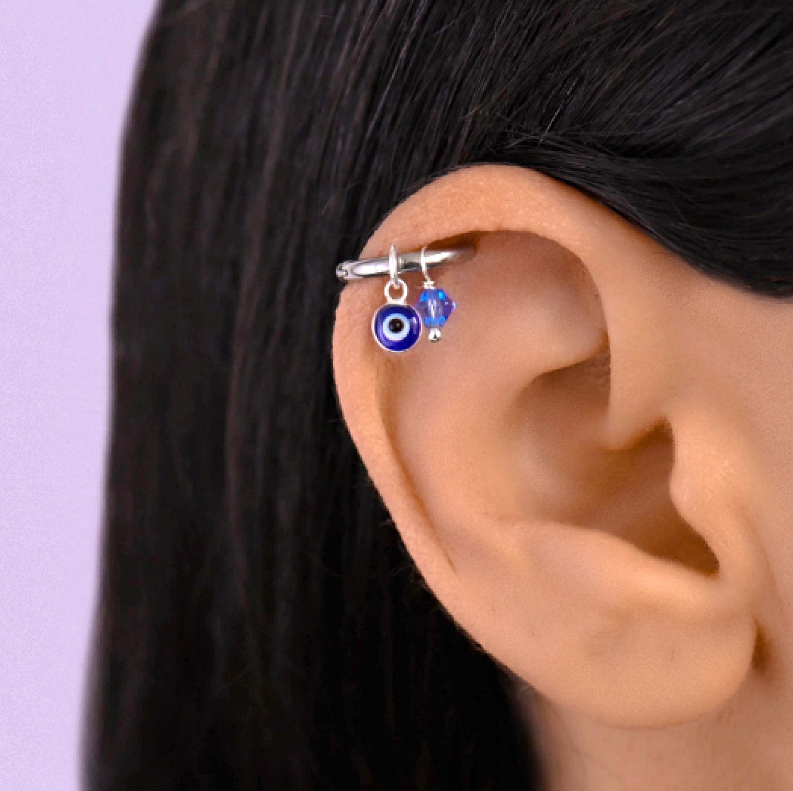 Evil Eye Helix Hoop Helix Earring Helix Piercing Gold Hoop - Etsy