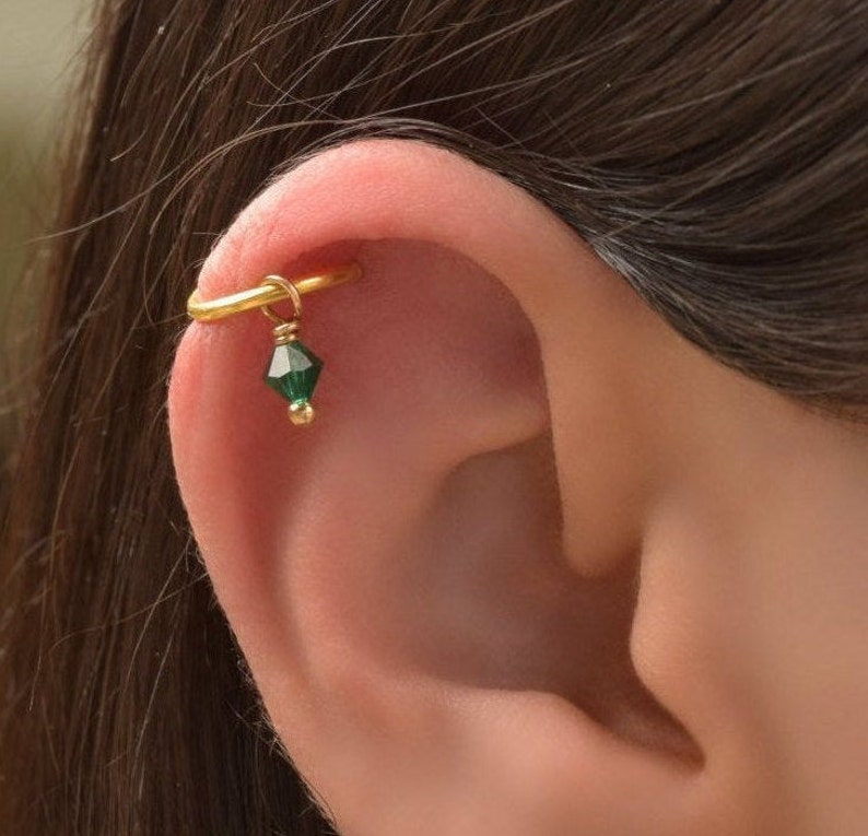 Helix Hoop Gold Helix Earring Cartilage Piercing Cartilage - Etsy