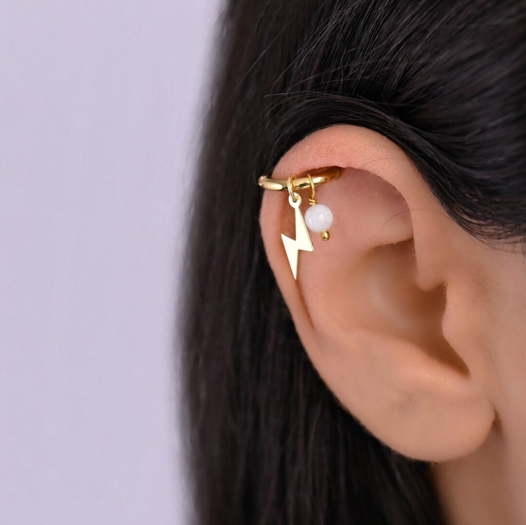 Helix Lightning Bolt, Helix Earring, Helix Piercing Gold, Helix Hoop ...