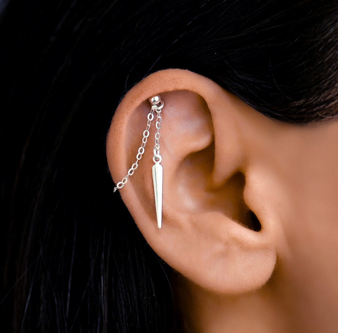 Upper Helix Chain, Helix Piercing Chain, Earring Chain Charm, Helix ...