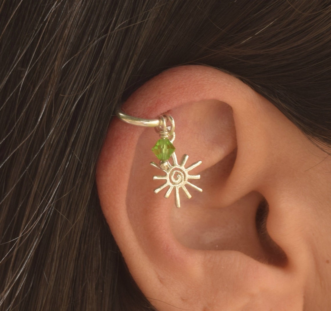 Sun Helix Piercing Hoop Helix Earring Hoop Cartilage Hoops | Etsy