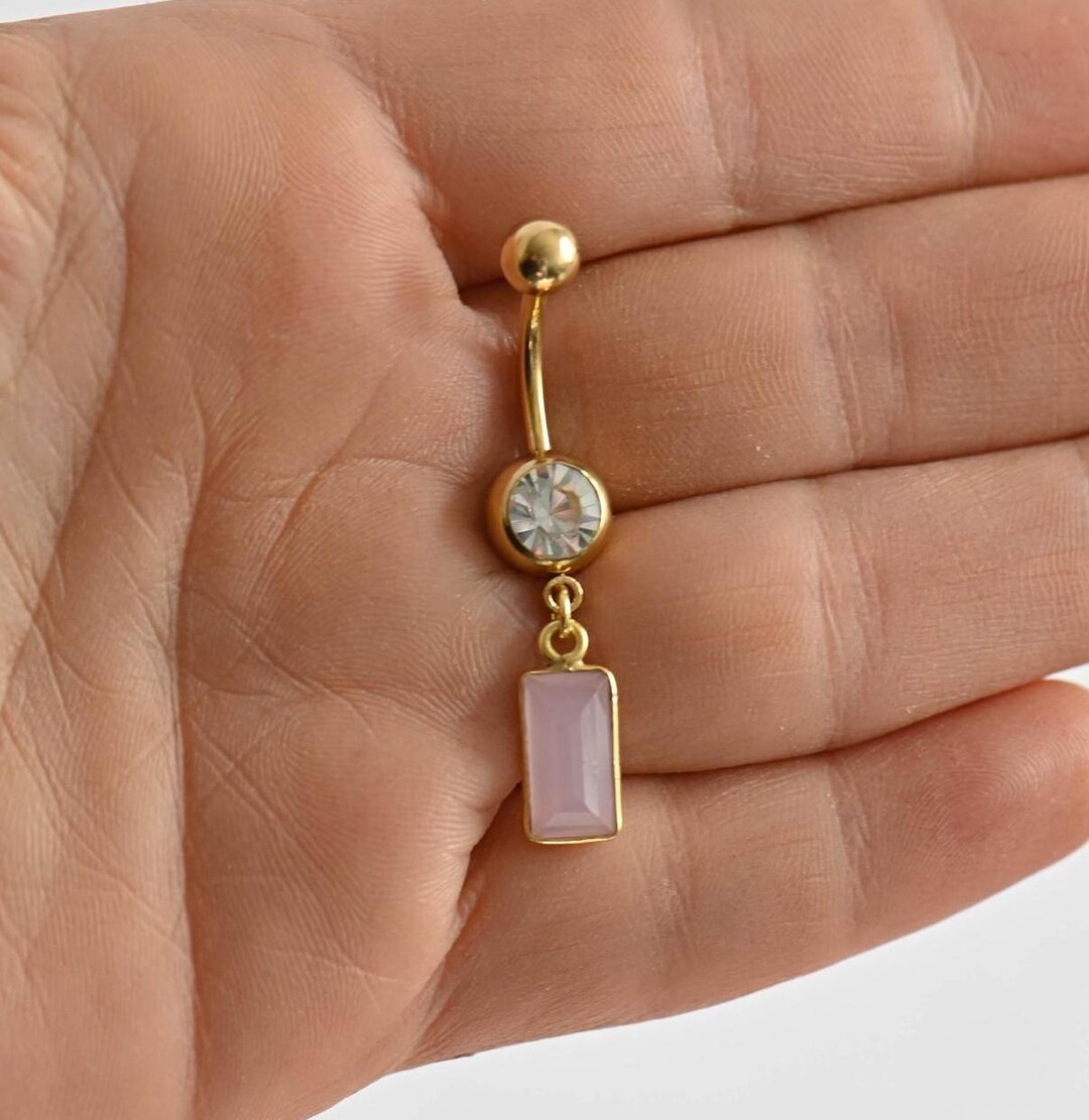Pink Belly Button Ring, Belly Button Rings, Belly Button Piercing ...