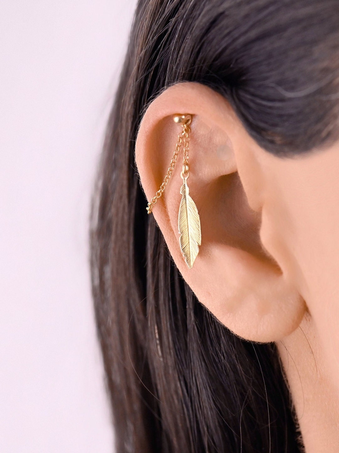 Hidden Helix Chain Feather, Hidden Helix Chain, Helix Piercing Chain ...