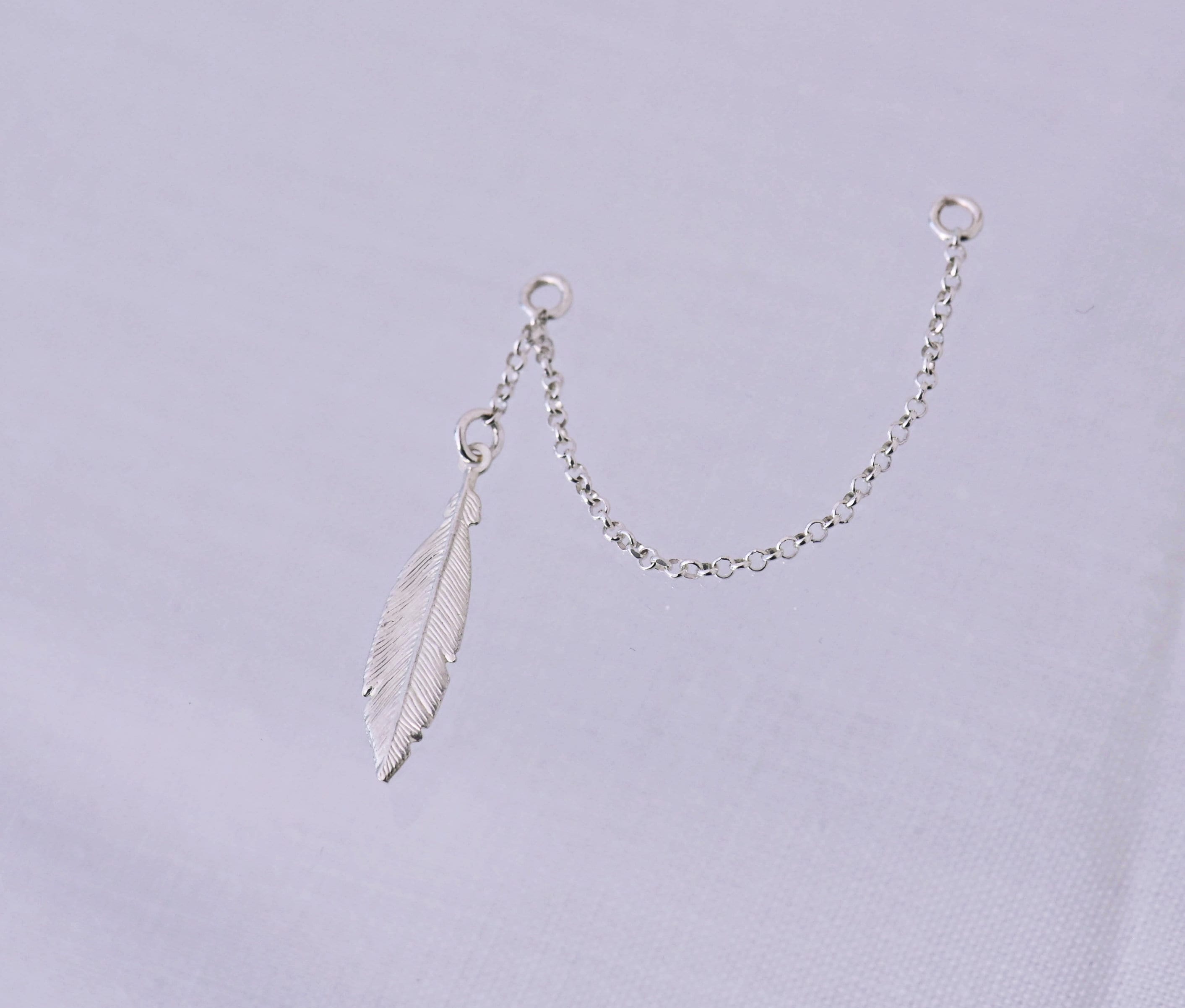 Hidden Helix Chain Feather Hidden Helix Chain Helix Piercing - Etsy