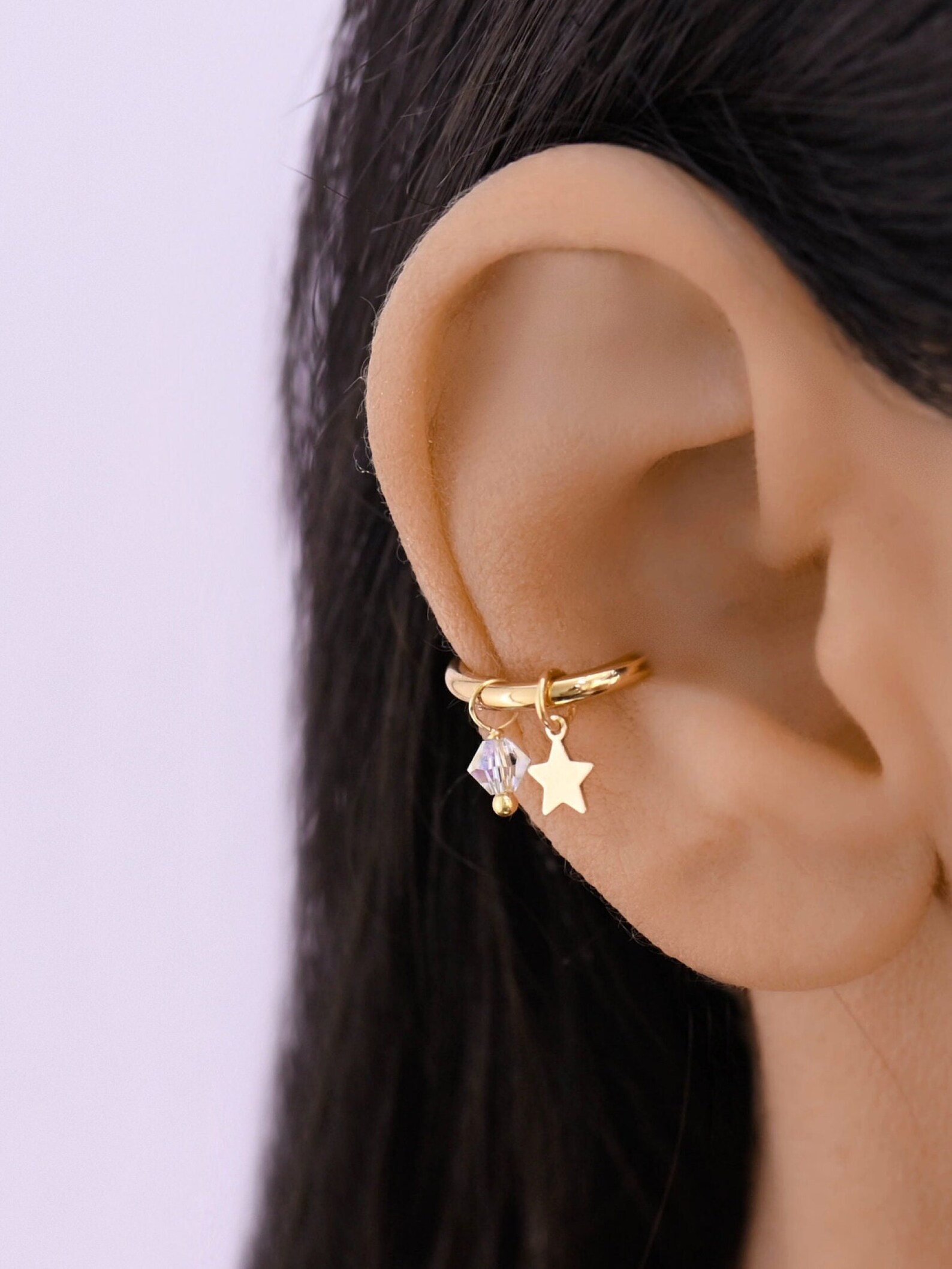 Conch Star Hoop Piercing Gold Conch Piercing Conch Hoop - Etsy