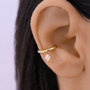 Conch Star Hoop Piercing Gold, Conch Piercing, Conch Hoop Earring, 18g ...